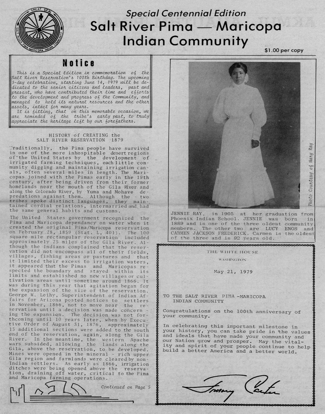 1979 Centennial Edition SRPMIC Newspaper | O'odham Action News: Home